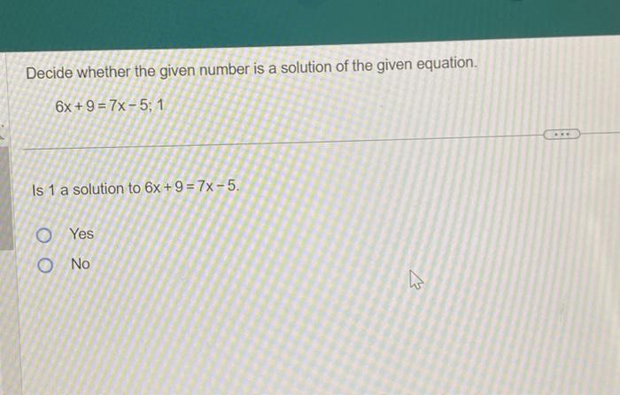 Solved Decide whether the given number is a solution of the | Chegg.com