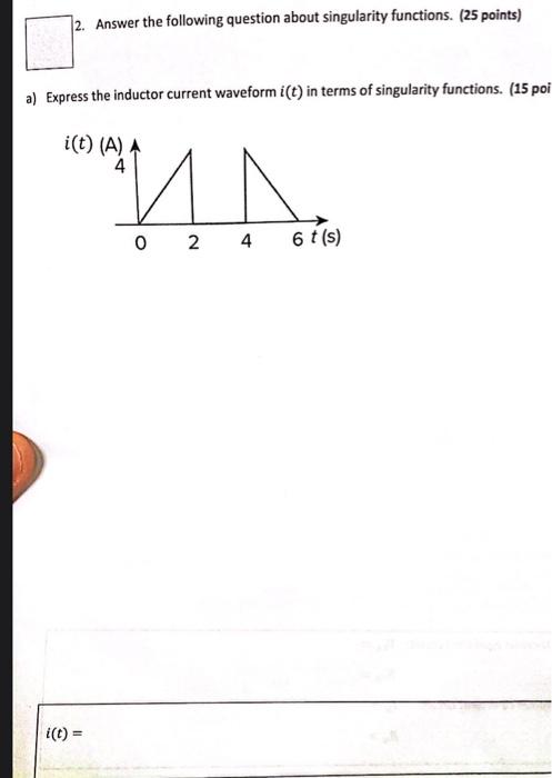 Solved - Answer the following question about singularity | Chegg.com