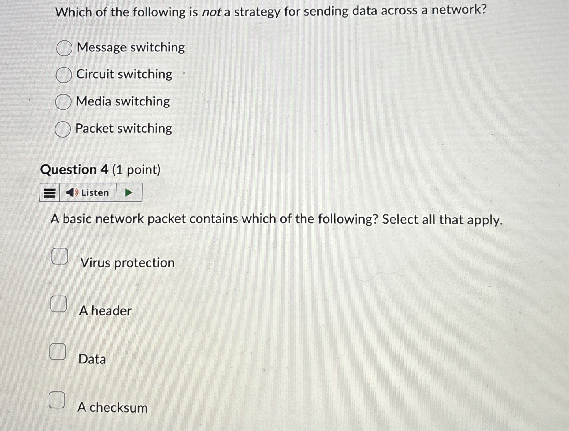 Solved Which of the following is not a strategy for sending | Chegg.com