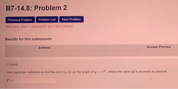 Solved B7-14.8: Problem 2 Previous Problem Problem List Next | Chegg.com