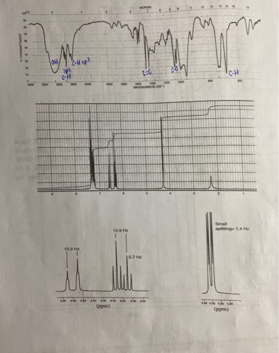 Solved FM C9H8O a) IDH and fuctionals groups ?b) integrate | Chegg.com