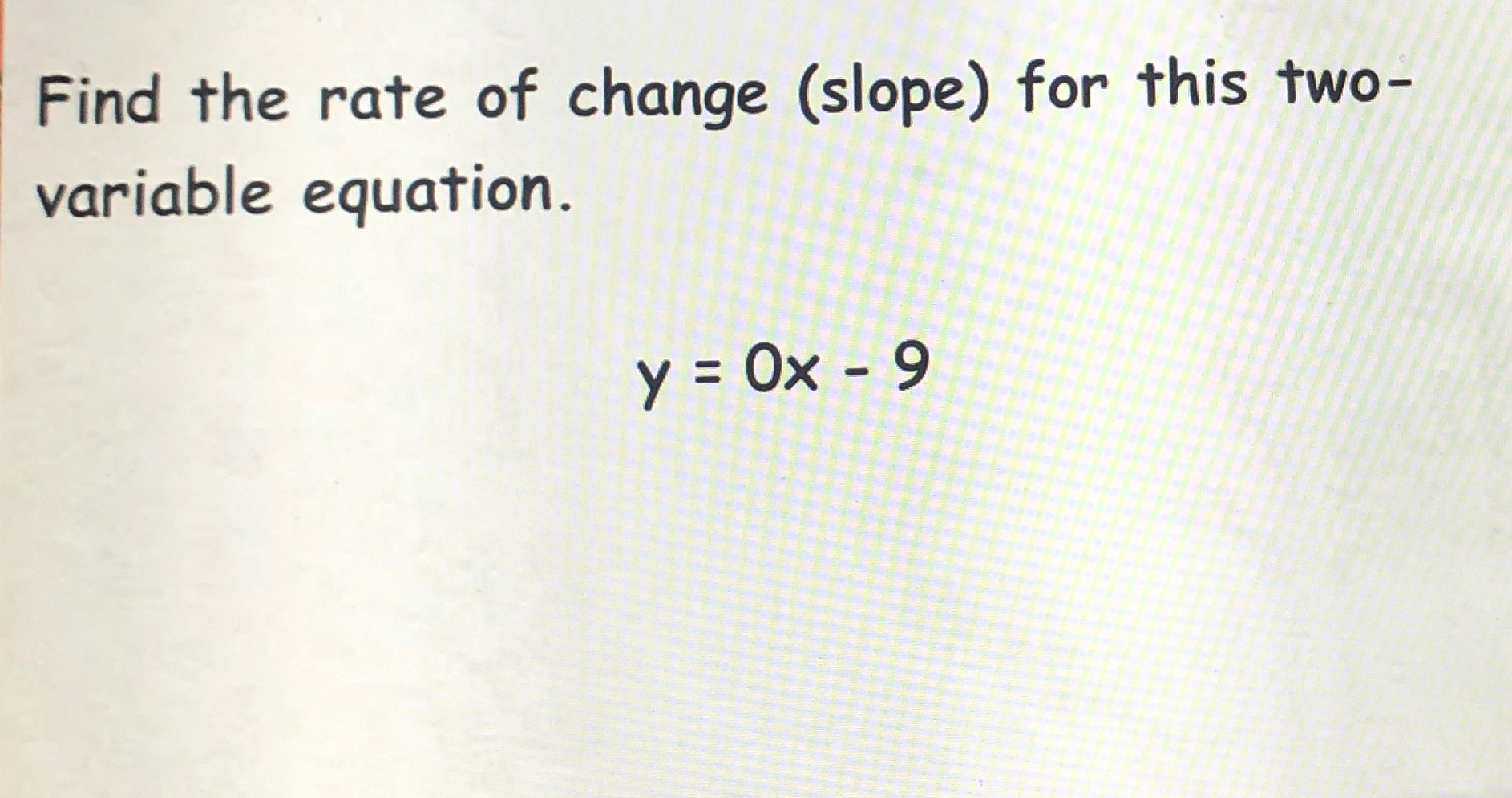 Solved Find the rate of change (slope) ﻿for this twovariable | Chegg.com