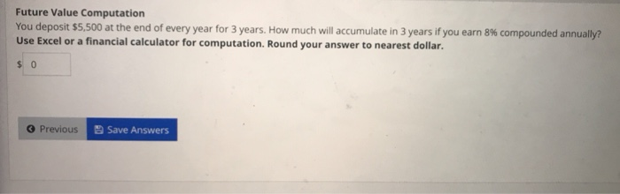 Solved Future Value Computation You deposit $5,500 at the | Chegg.com
