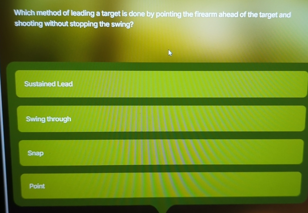 Solved Which method of leading a target is done by pointing | Chegg.com