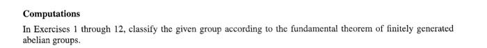 Solved Computations In Exercises 1 through 12, classify the | Chegg.com