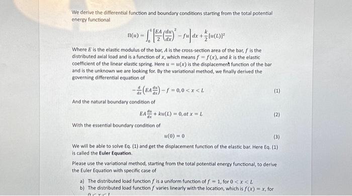 Solved We derive the differential function and boundary | Chegg.com