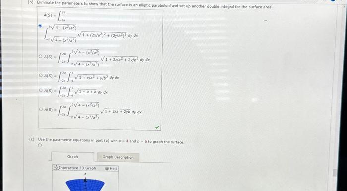 Solved (a) Set up, but do not evaluate, a double integral | Chegg.com
