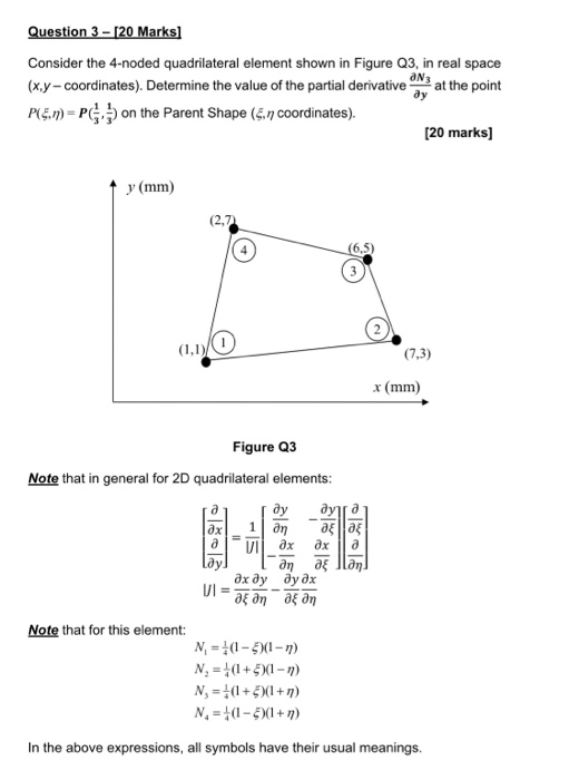 Solved Question 3 - [20 Marks) Consider the 4-noded | Chegg.com Solved Question 3 - [20 Marks) Consider the 4-noded | Chegg.com