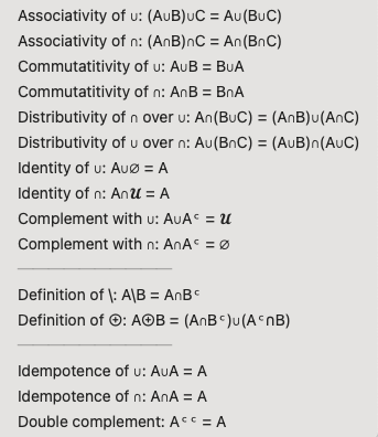 Solved Prove that (A \cap B)ᶜ = ﻿Aᶜ \cup Bᶜ ﻿using the | Chegg.com