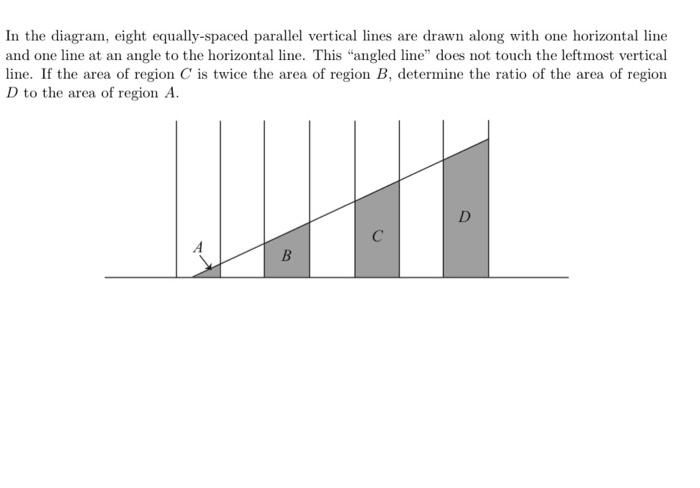 Solved In the diagram, eight equally-spaced parallel | Chegg.com