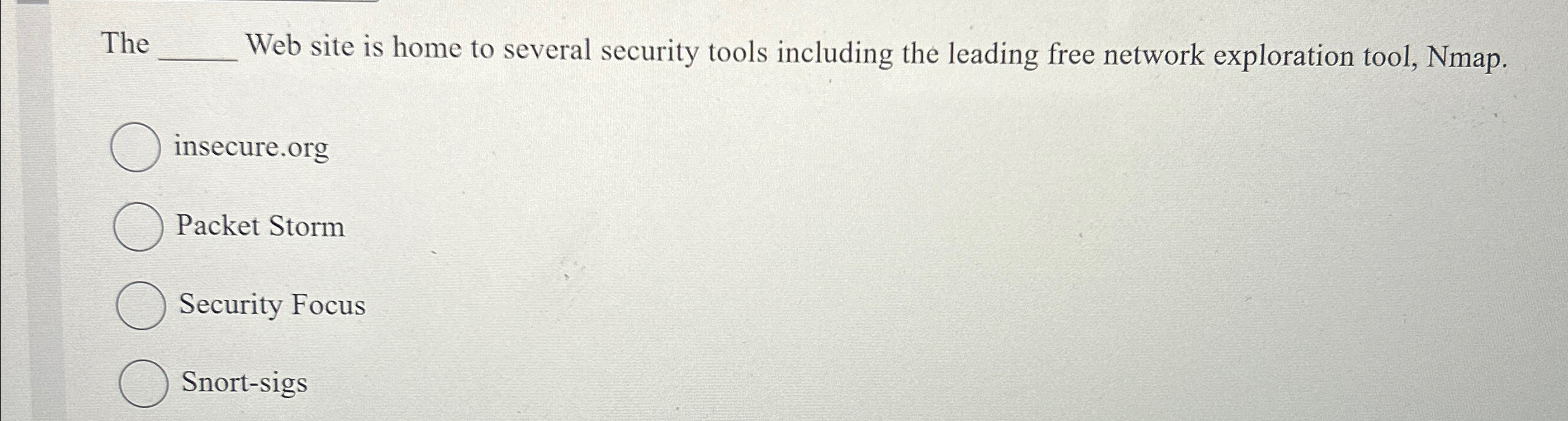 Solved The ﻿Web site is home to several security tools | Chegg.com