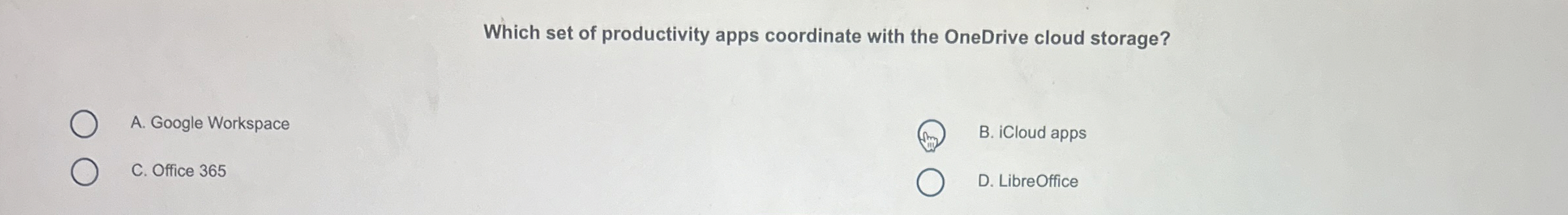 Solved Which set of productivity apps coordinate with the | Chegg.com