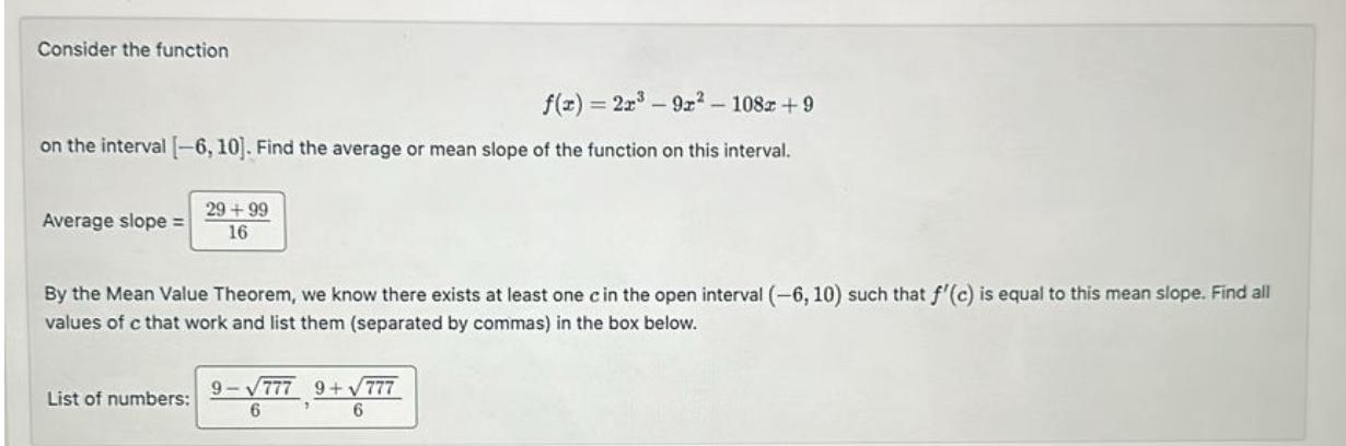 Solved Consider the functionf(x)=2x3-9x2-108x+9on the | Chegg.com