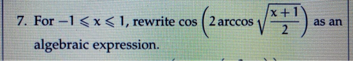 Solved x+1 7. For -1