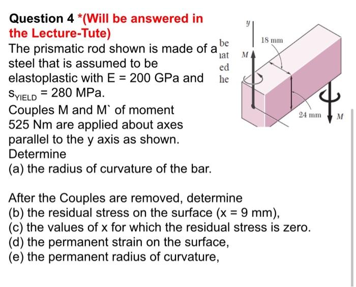 Solved Question 4 *(Will be answered in the Lecture-Tute) be | Chegg.com