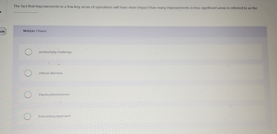 Solved The fact that improvements in a few key areas of | Chegg.com