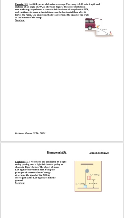 Solved Freesi A 4000 kg crate slides down ramp. The ramp is | Chegg.com