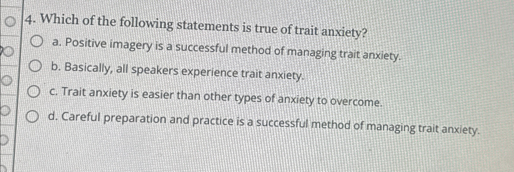 Solved Which of the following statements is true of trait | Chegg.com
