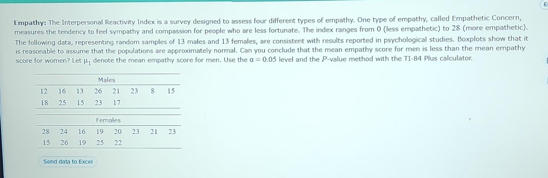 Solved Empathy: The Interpersonal Reactivity Index is a | Chegg.com