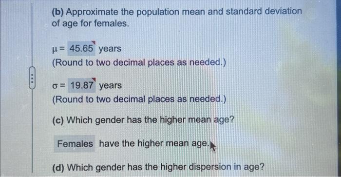 Solved (a) Approximate the population mean and standard | Chegg.com