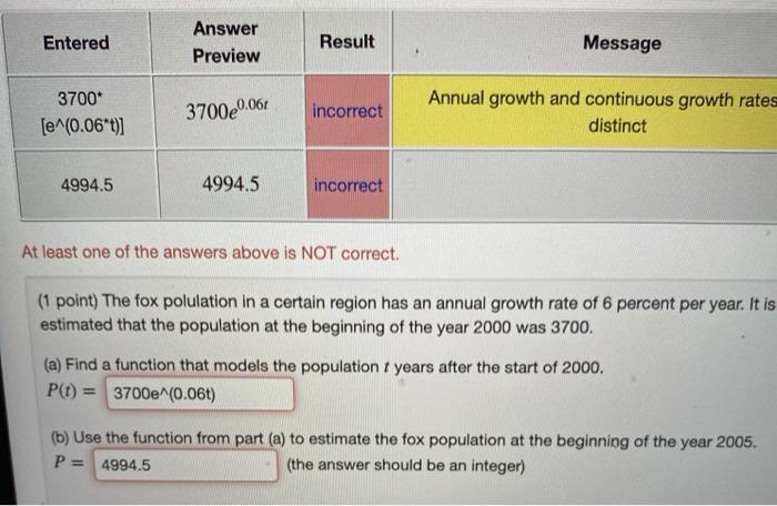 Solved Entered Answer Preview Result Message 3700* [e | Chegg.com