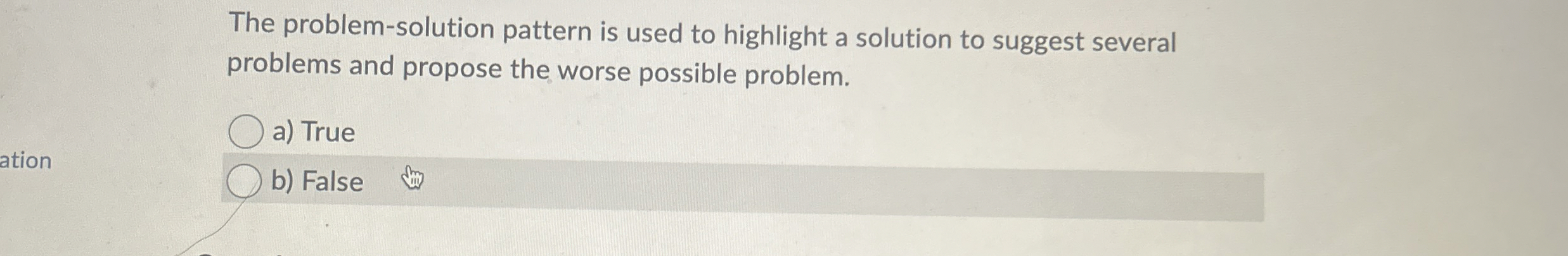 Solved The problem-solution pattern is used to highlight a | Chegg.com