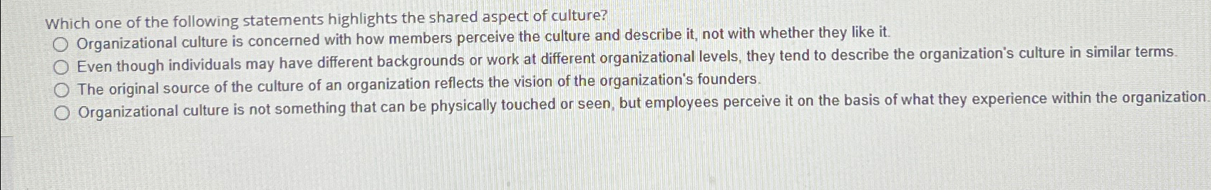 Solved Which one of the following statements highlights the | Chegg.com