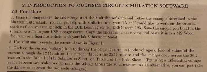 Solved 2. INTRODUCTION TO MULTISIM CIRCUIT SIMULATION | Chegg.com