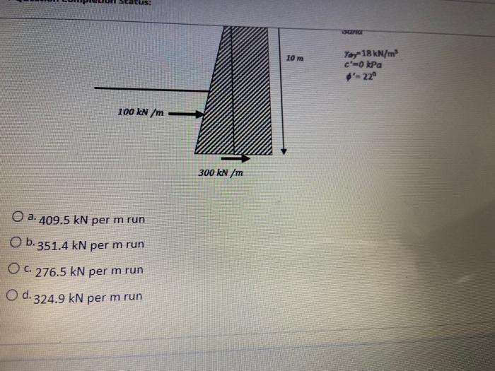 Solved Calculate the active horizontal earth pressure acting | Chegg.com