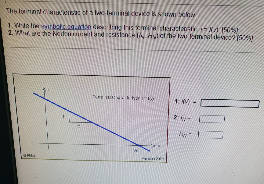 Solved The terminal characteristic of a two-terminal device | Chegg.com