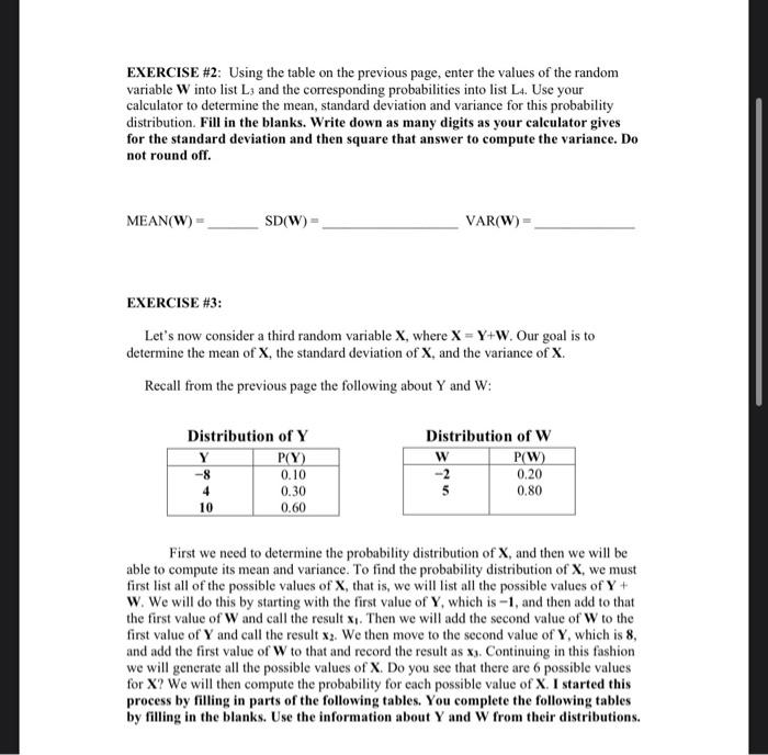Sums and Differences of Random Variables You must use | Chegg.com