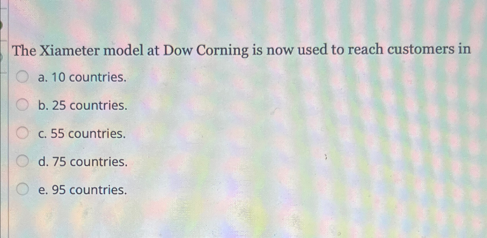 Solved The Xiameter model at Dow Corning is now used to | Chegg.com