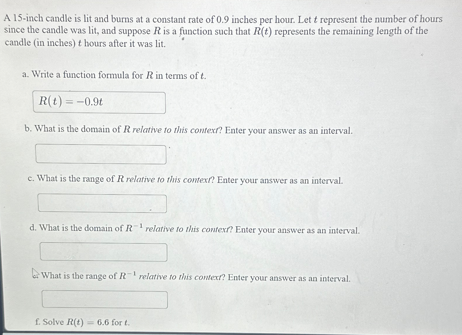 Solved A 15-inch candle is lit and burns at a constant rate | Chegg.com