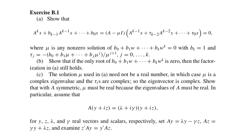 Solved Exercise B. 1(a) ﻿Show | Chegg.com