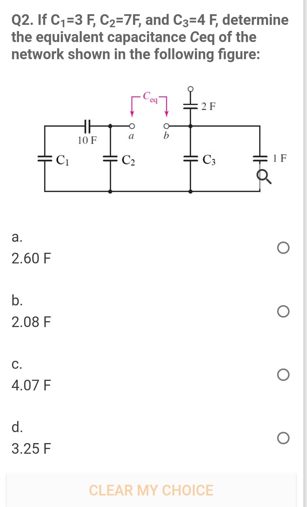 Solved Q2. If C1=3 F, C2=7F, and C3=4 F, determine the | Chegg.com