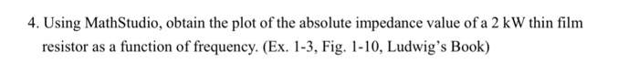 4. Using MathStudio, obtain the plot of the absolute | Chegg.com