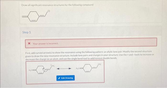 Solved Draw All Significant Resonance Structures For The