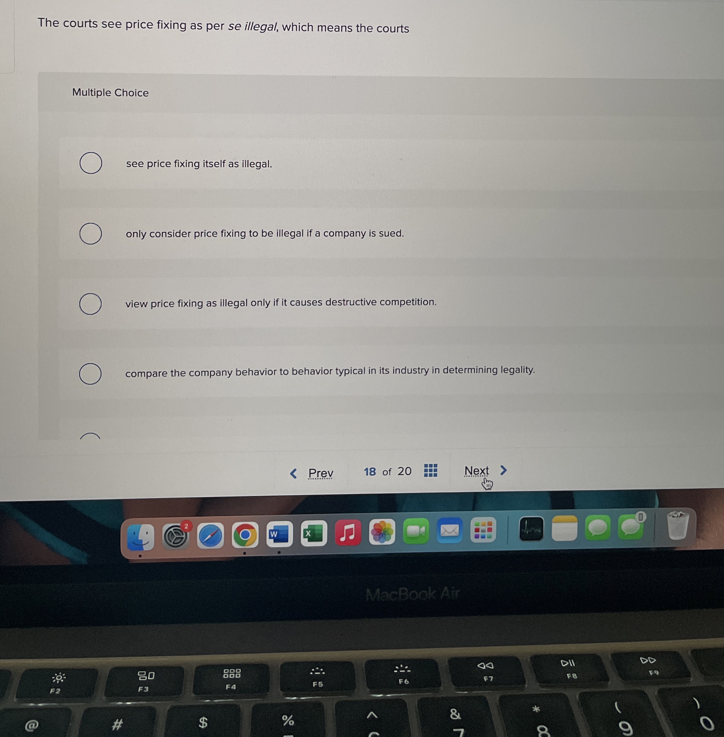 Solved The courts see price fixing as per se illegal, which | Chegg.com