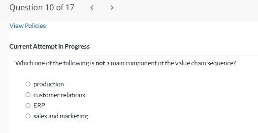 Solved Question 10 ﻿of 17View PoliciesCurrent Attempt in | Chegg.com
