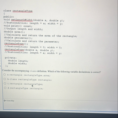 Solved Consider the accompanying class definition. Which of | Chegg.com