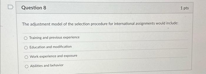 Solved The adjustment model of the selection procedure for | Chegg.com
