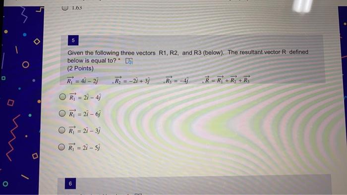 Solved 1.63 5 Given the following three vectors R1, R2, and | Chegg.com
