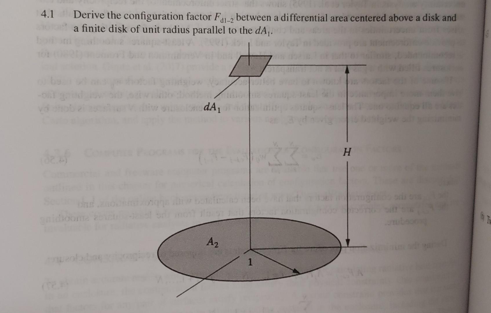 Solved find the configuration factor F_2-d1 where dA_1 area | Chegg.com