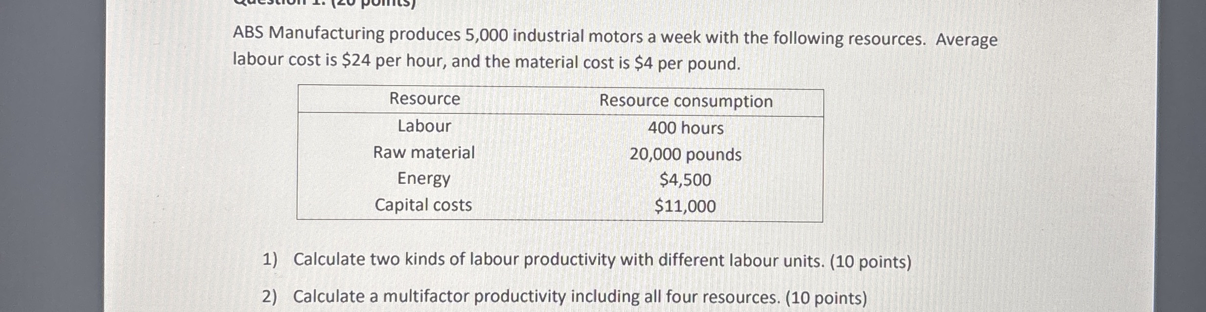 Solved operations management ﻿ABS Manufacturing produces | Chegg.com