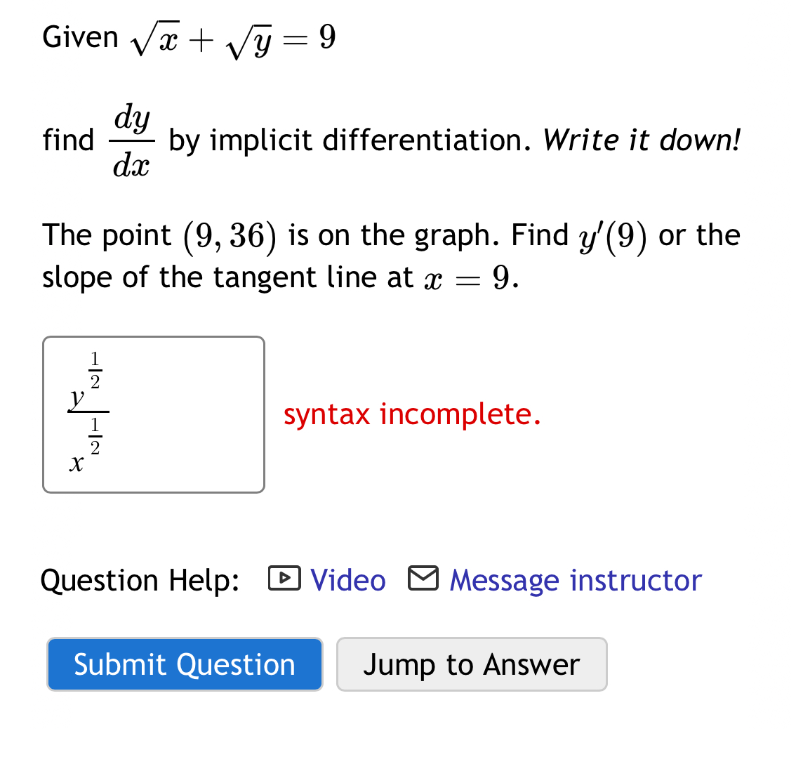 Solved Given x2+y2=9find dydx ﻿by implicit differentiation. | Chegg.com