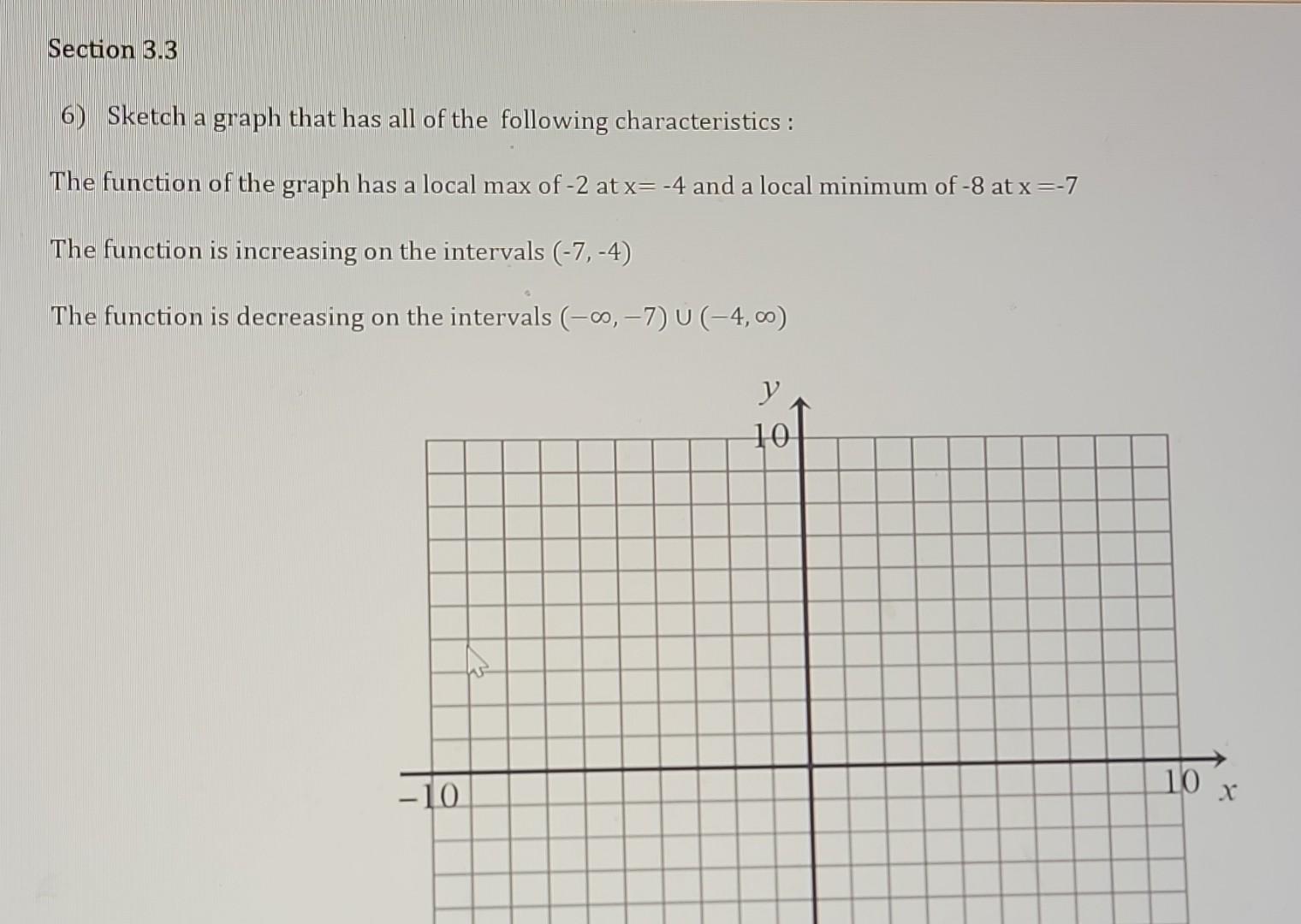 Solved 6) Sketch a graph that has all of the following | Chegg.com