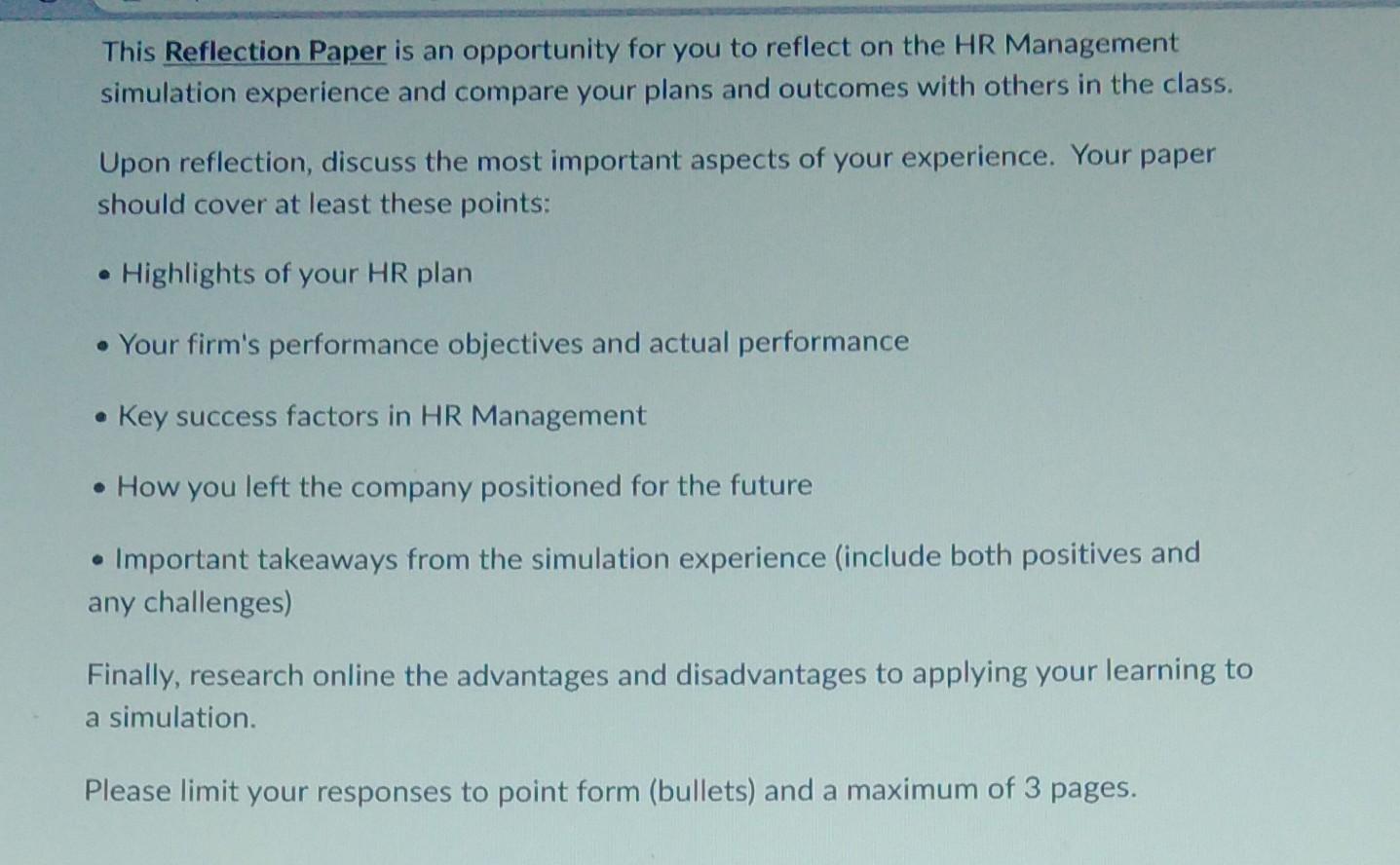 Solved This Reflection Paper is an opportunity for you to | Chegg.com