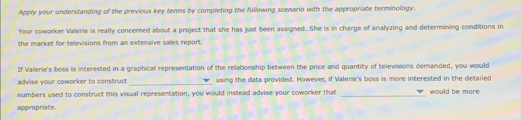 Solved Apply your understanding of the previous key terms by | Chegg.com