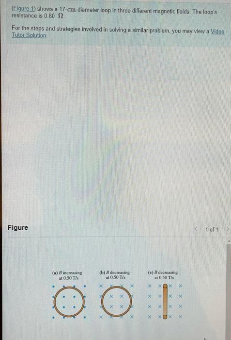 Solved (Figure 1) shows a 17-cm-diameter loop in three | Chegg.com