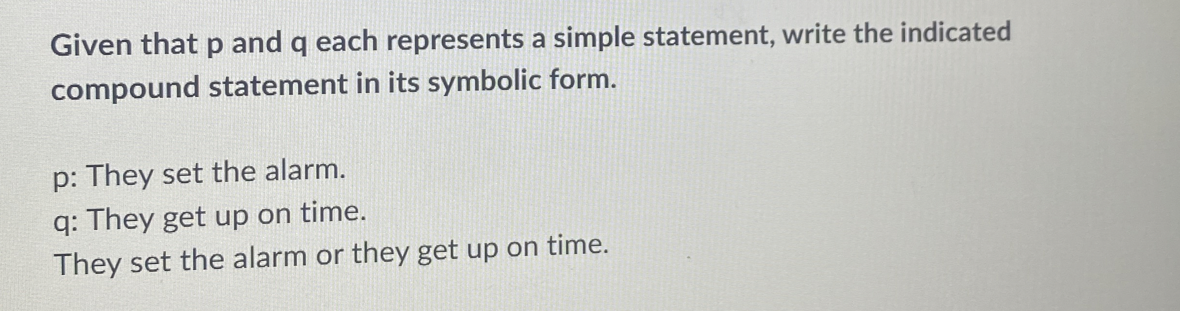 Solved Given that p ﻿and q ﻿each represents a simple | Chegg.com
